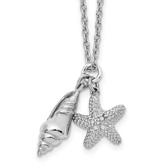 White Ice | Jewelry | 925 Sterling Silver Rh 8 Inch Diamond Shell And ...